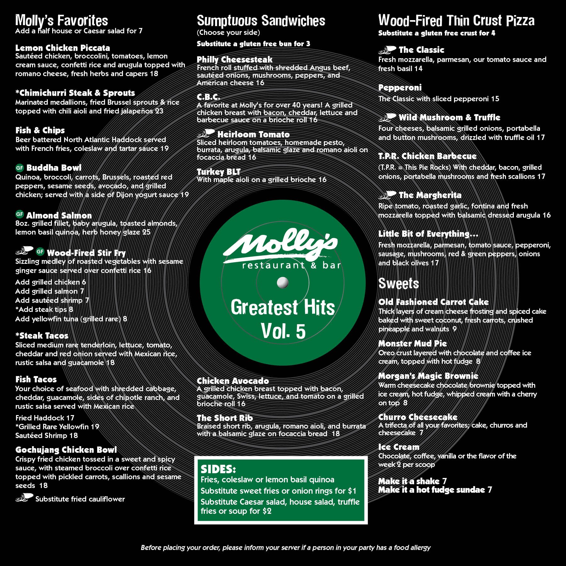 Molly's Menu — MollysRestaurant.com