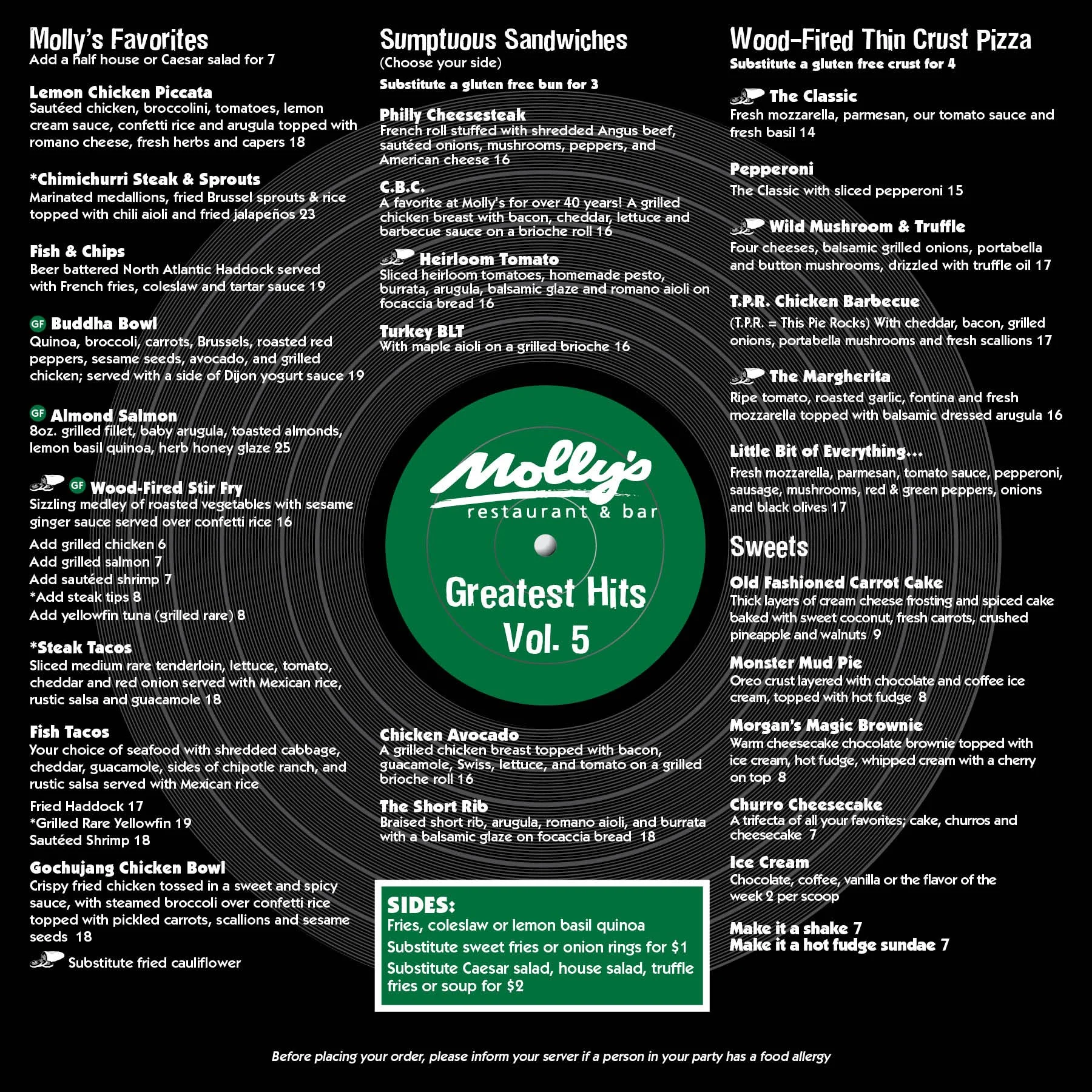 Molly's Menu — MollysRestaurant.com