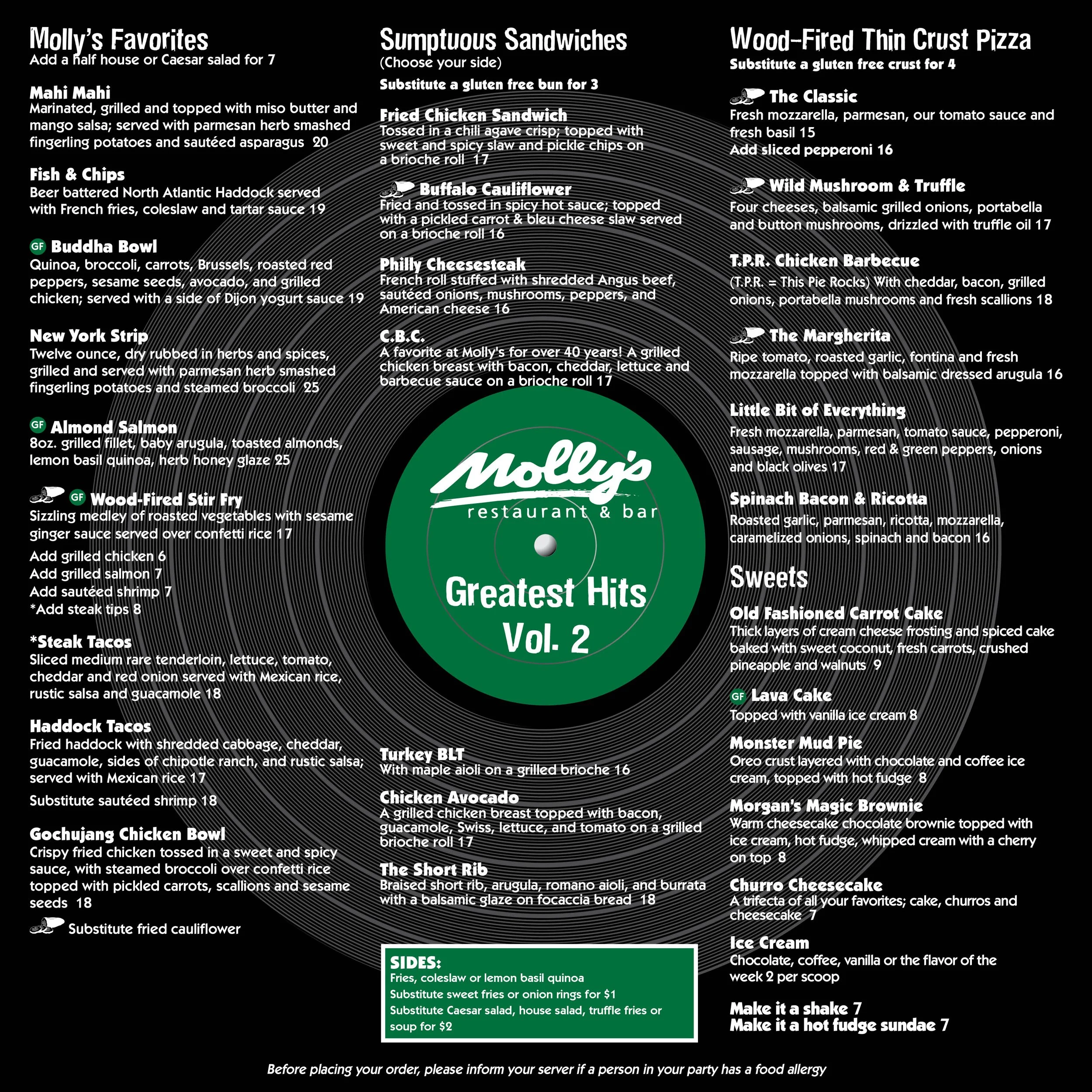 Molly's Menu — MollysRestaurant.com