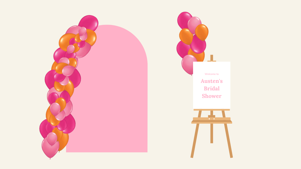 Pink And Orange Colorful Bridal Shower Decor And Ideas