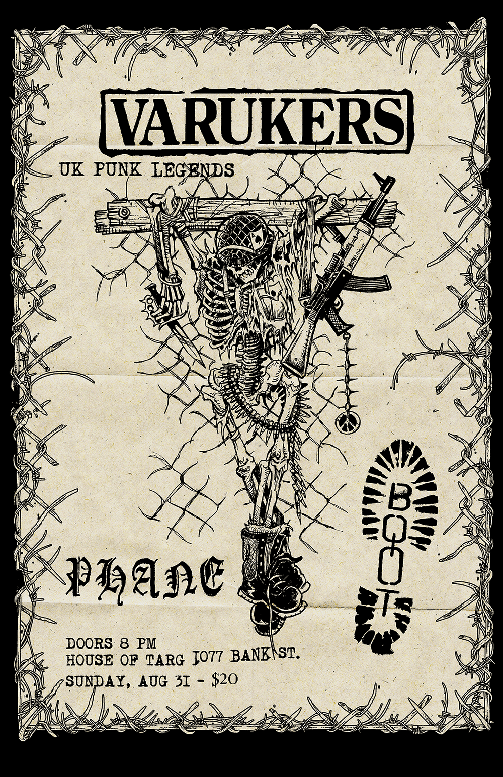 THE VARUKERS (UK82 Punk Legends) + PHANE + BOOT — House of TARG