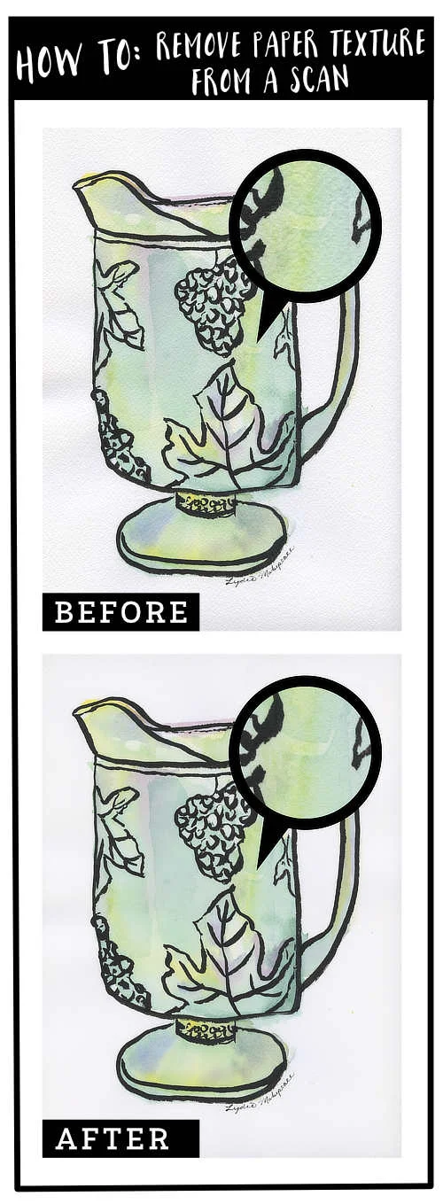 How To: Remove Paper Texture From a Scan — Artist Lydia Makepeace