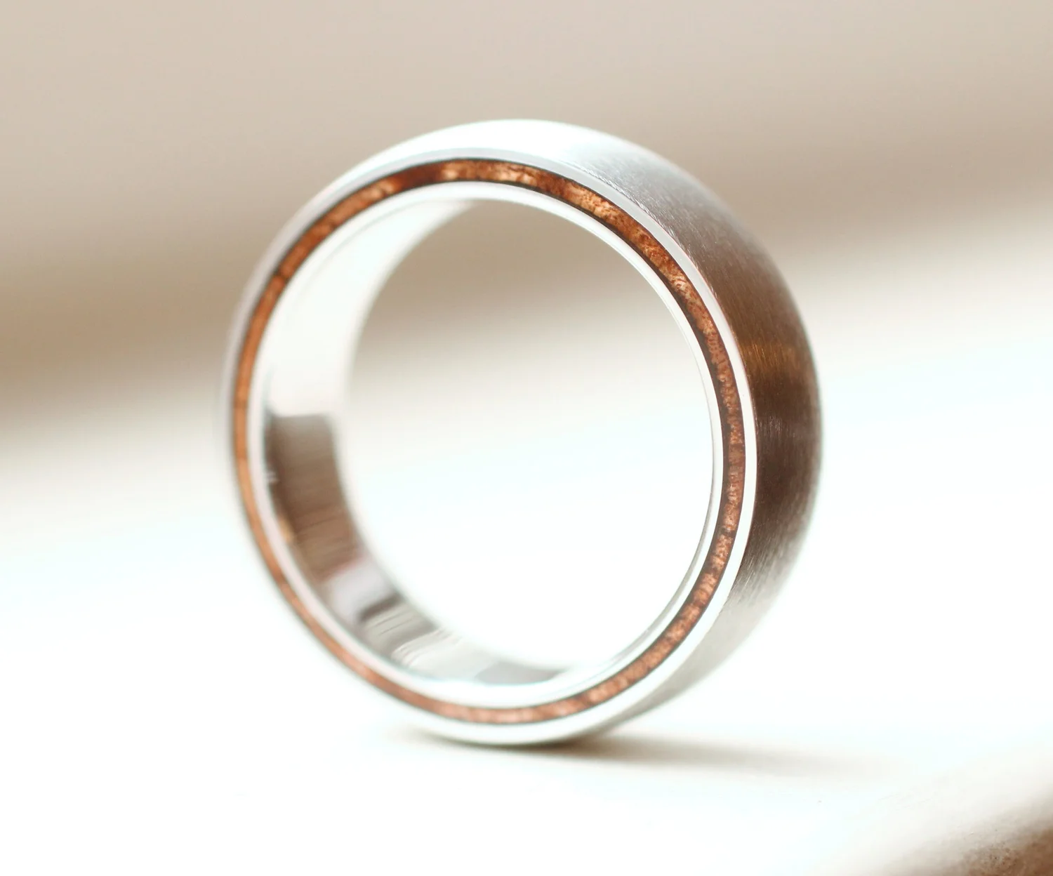 Handmade Whiskey Barrel Wedding Ring | Cobalt and Whiskey Barrel Oak ...