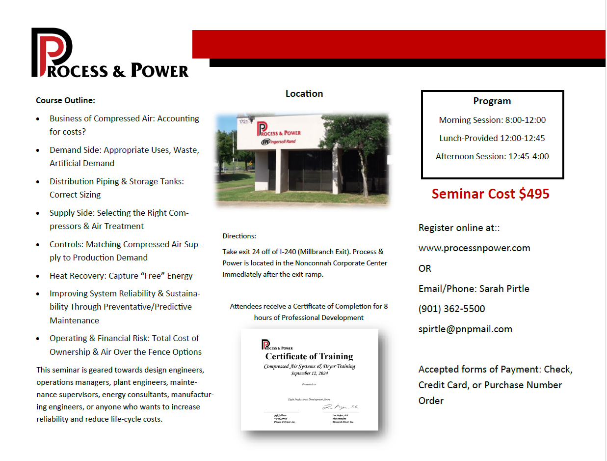 Compressed Air Training - Mem — Process & Power, Inc