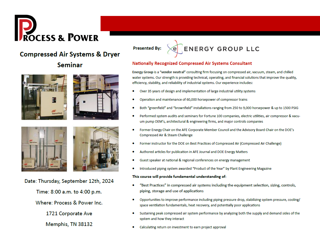 Compressed Air Training - Mem — Process & Power, Inc