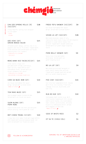 Menus — White Owl Social Club - Portland Food - Portland Events ...