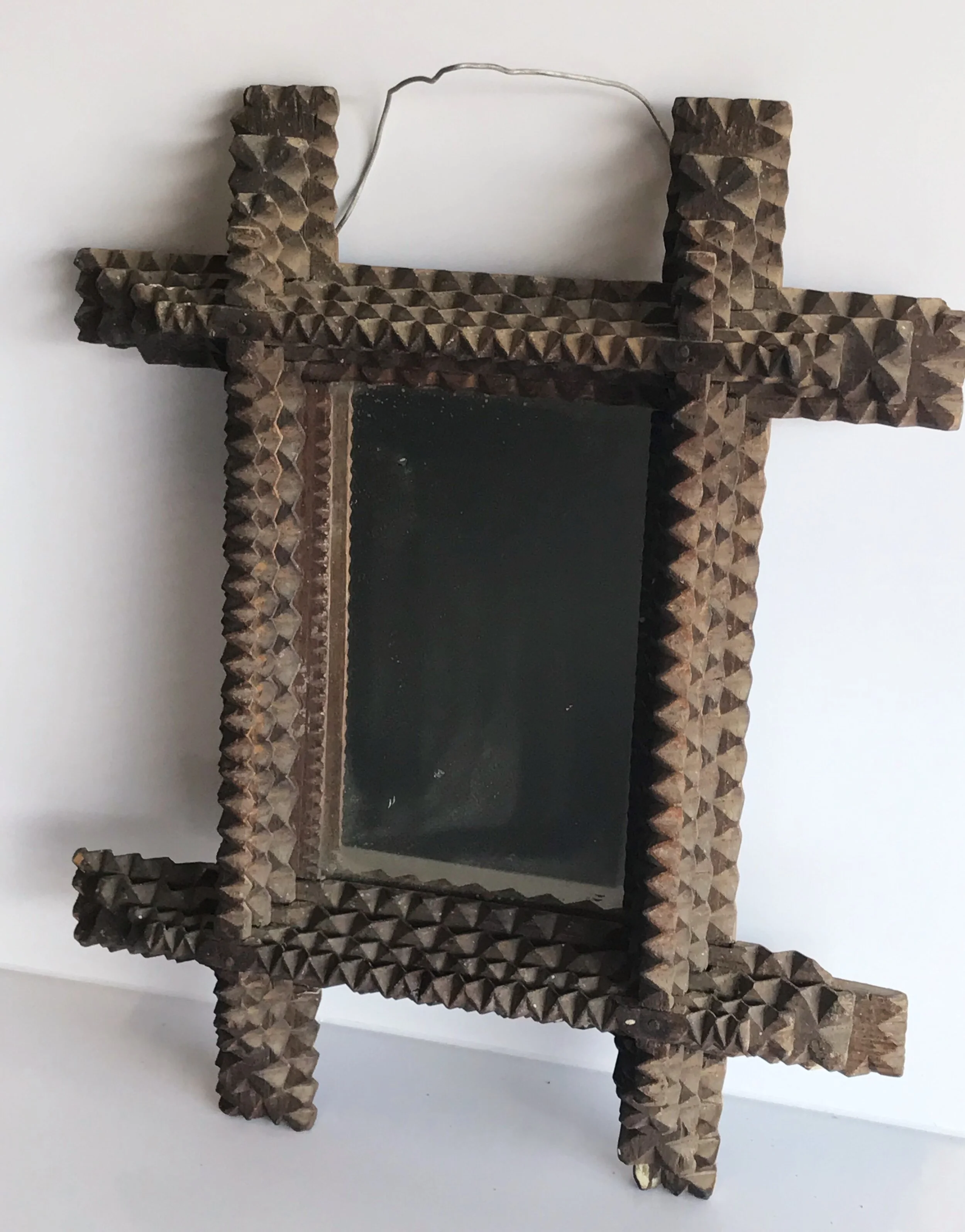 Elaborate Tramp Art Frame with Mirror - AP00077 — Custom Picture ...