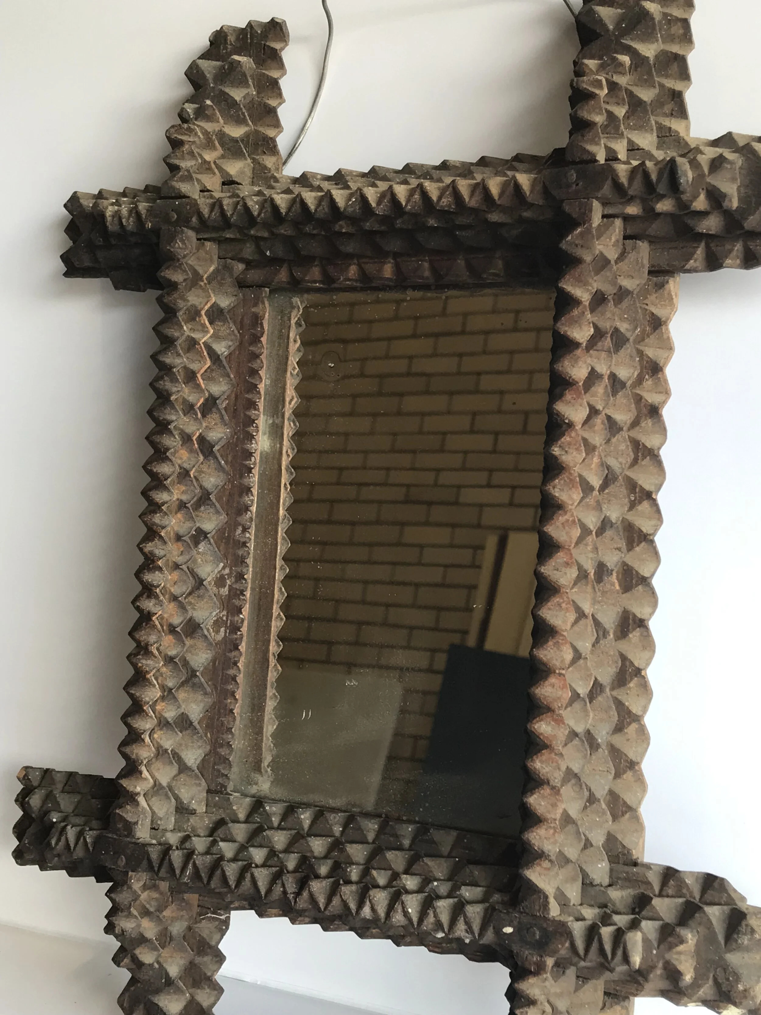 Elaborate Tramp Art Frame with Mirror - AP00077 — Custom Picture ...