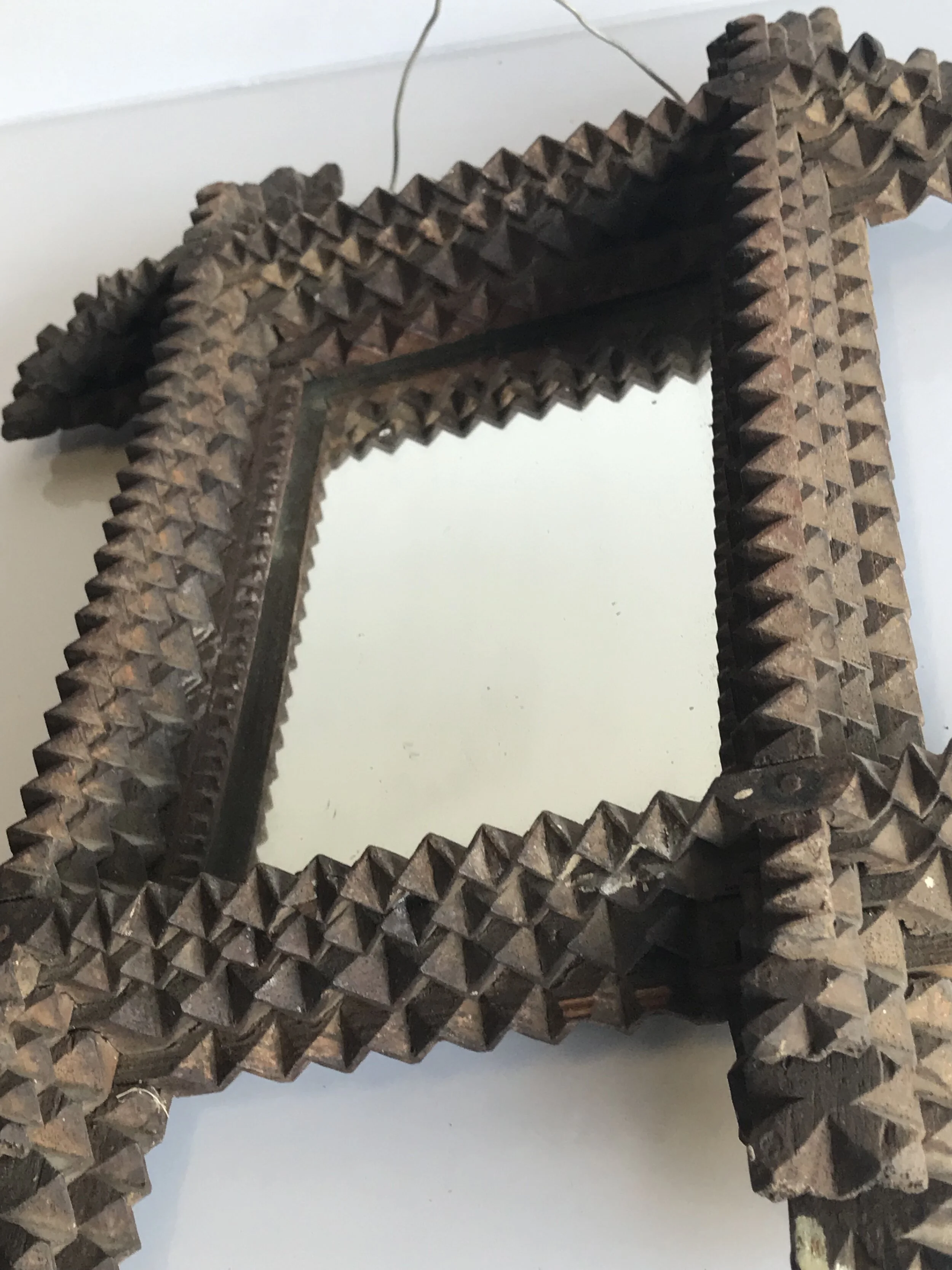 Elaborate Tramp Art Frame with Mirror - AP00077 — Custom Picture ...