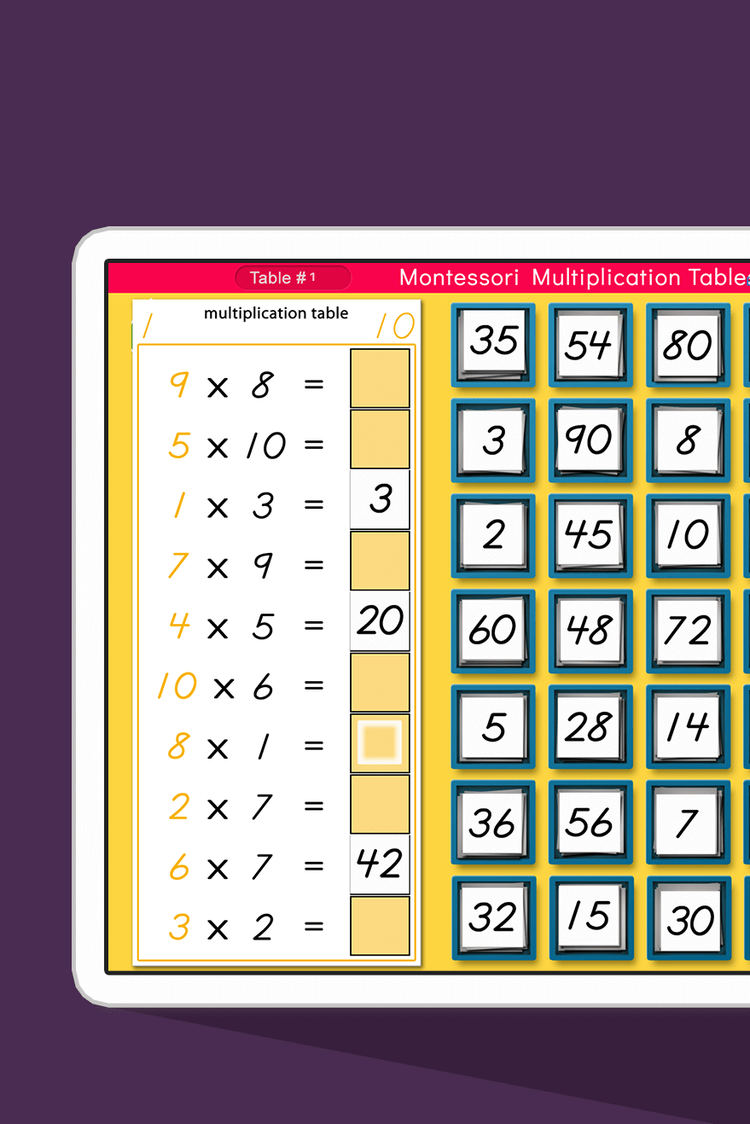 MC Mult Tables — Mobile Montessori