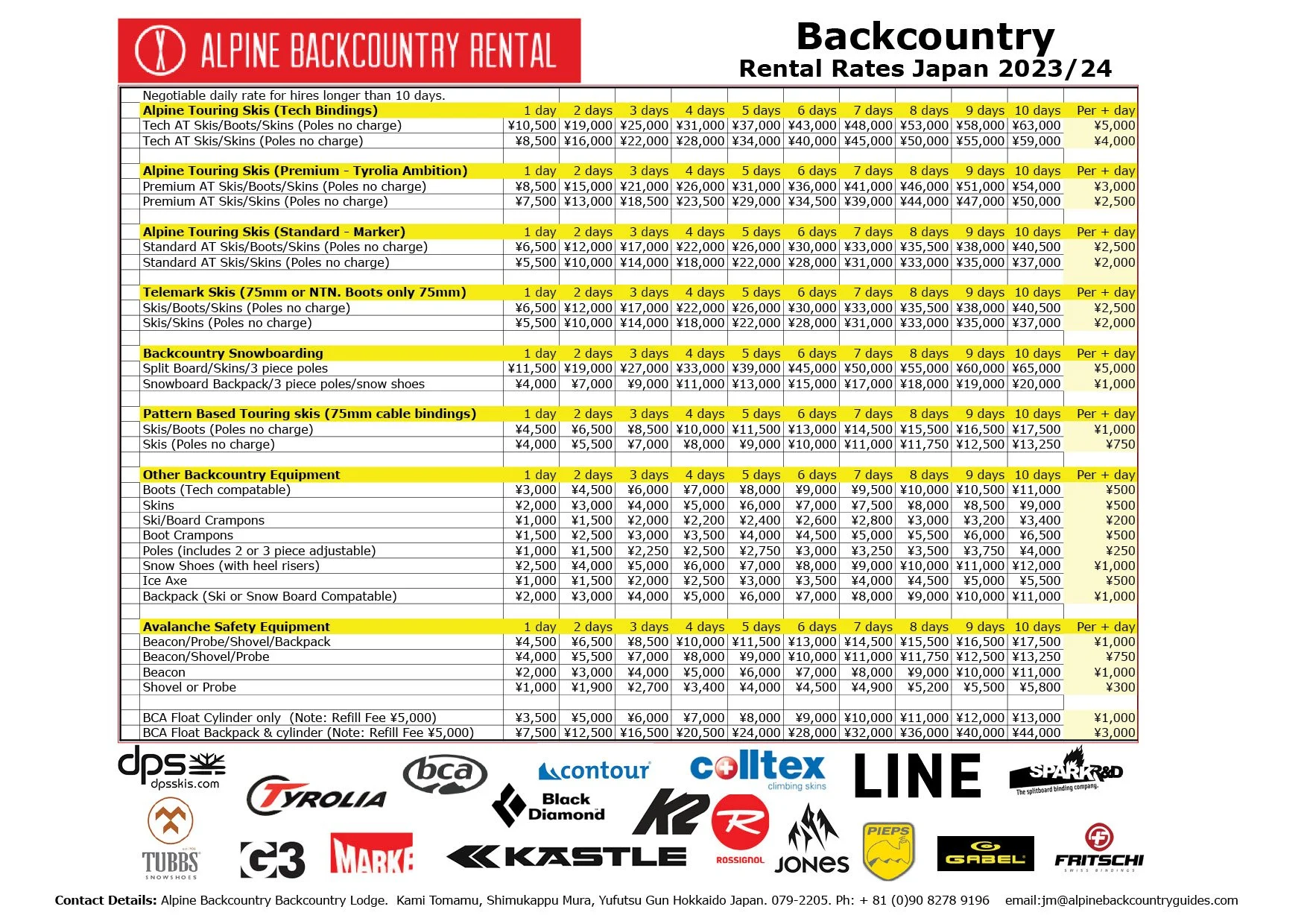 Split Boards — Alpine Backcountry Rental Japan