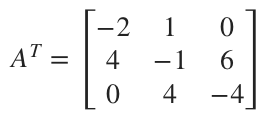 Finding the transpose of a matrix and then finding its determinant ...