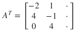 Finding the transpose of a matrix and then finding its determinant ...
