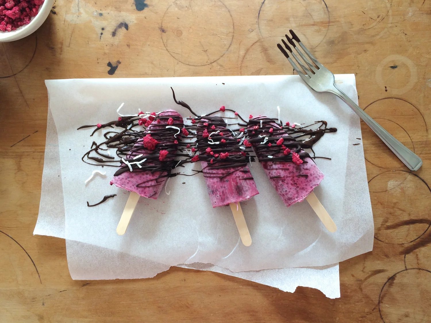 Boysenberry Ripple Chia Ice Pops — Sophie Likes Cake
