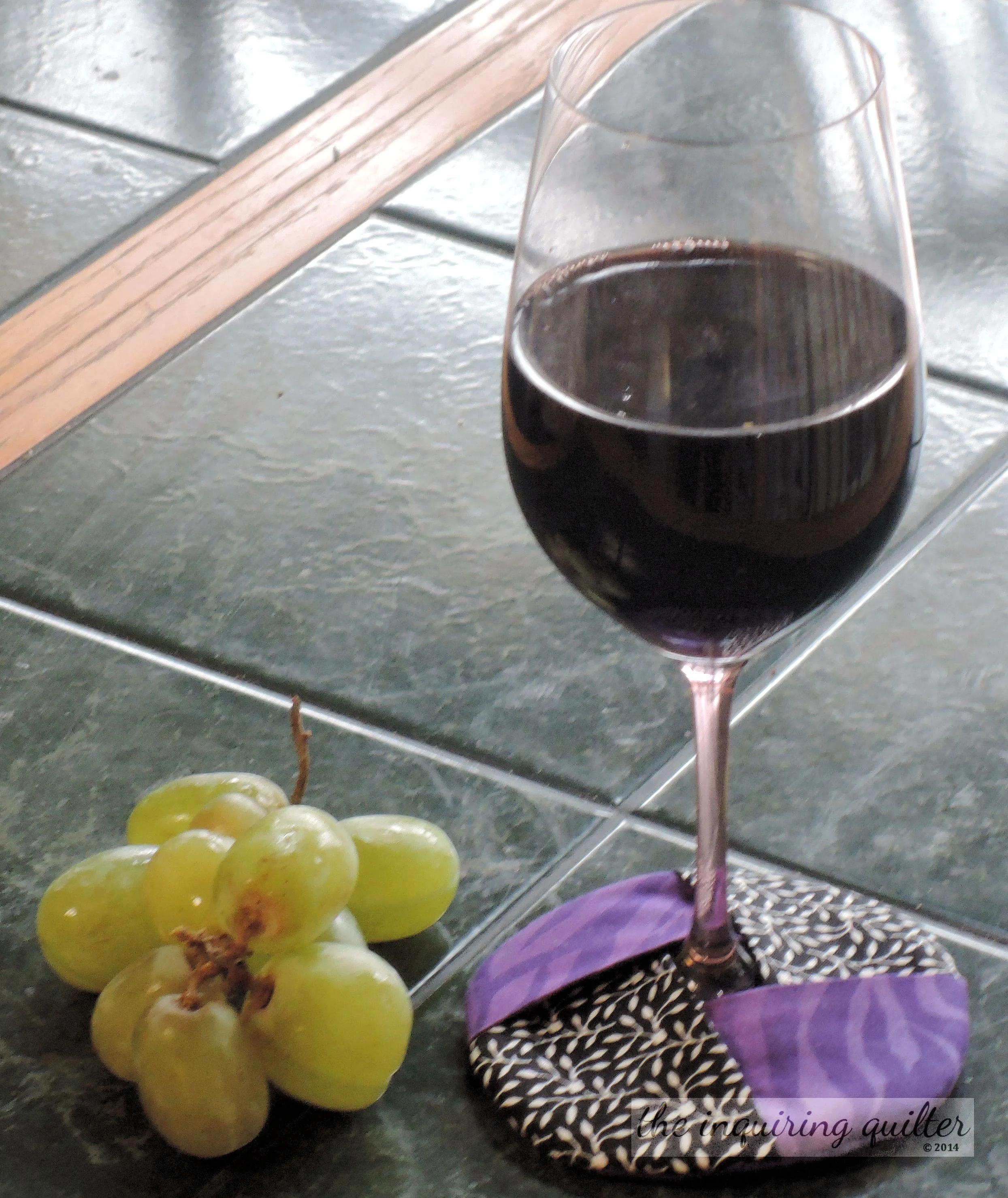 Insulated Fabric Wine Glass Coaster — The Inquiring Quilter