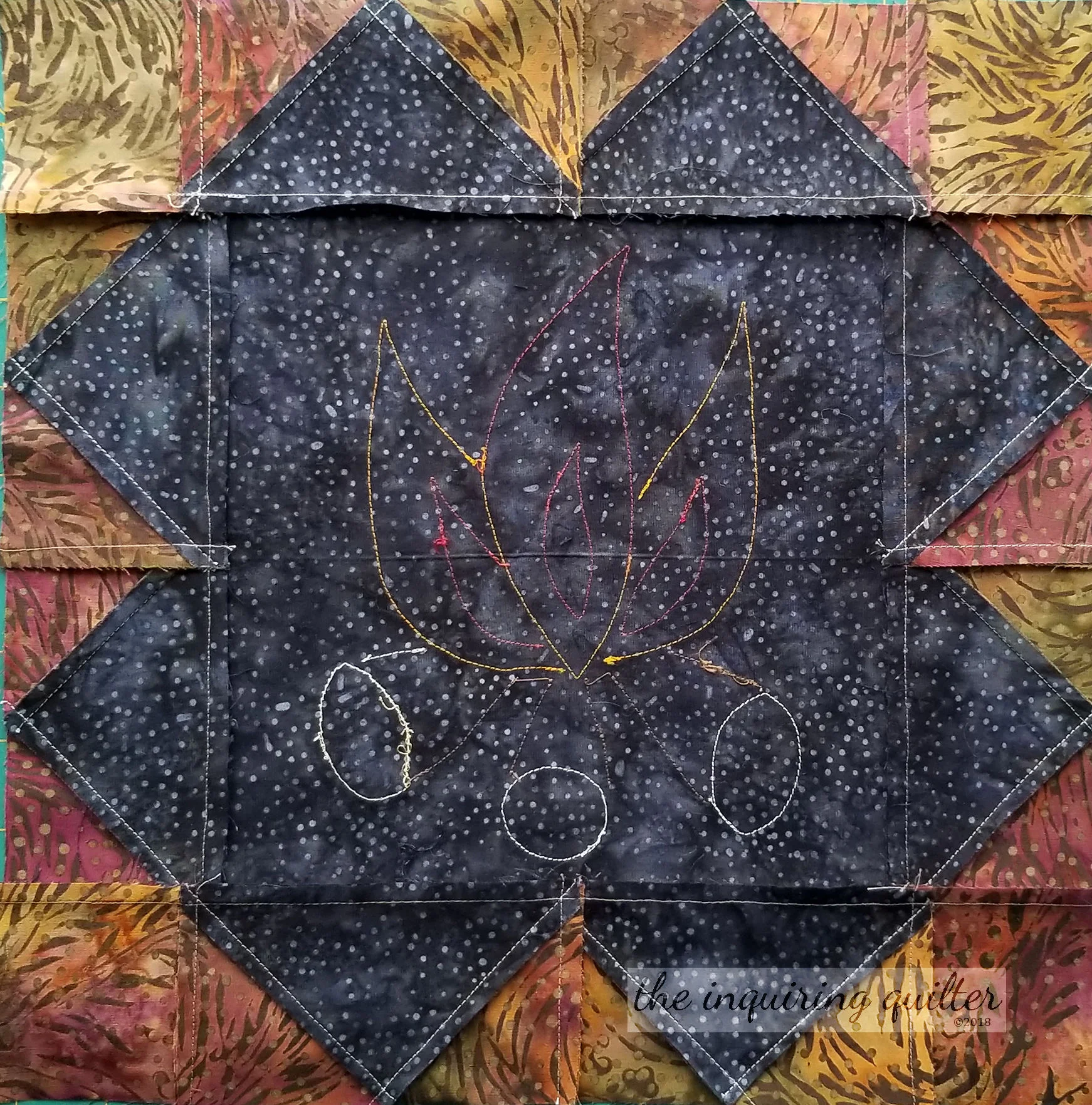Fall into a QAL: Block 3 Bonfire — The Inquiring Quilter