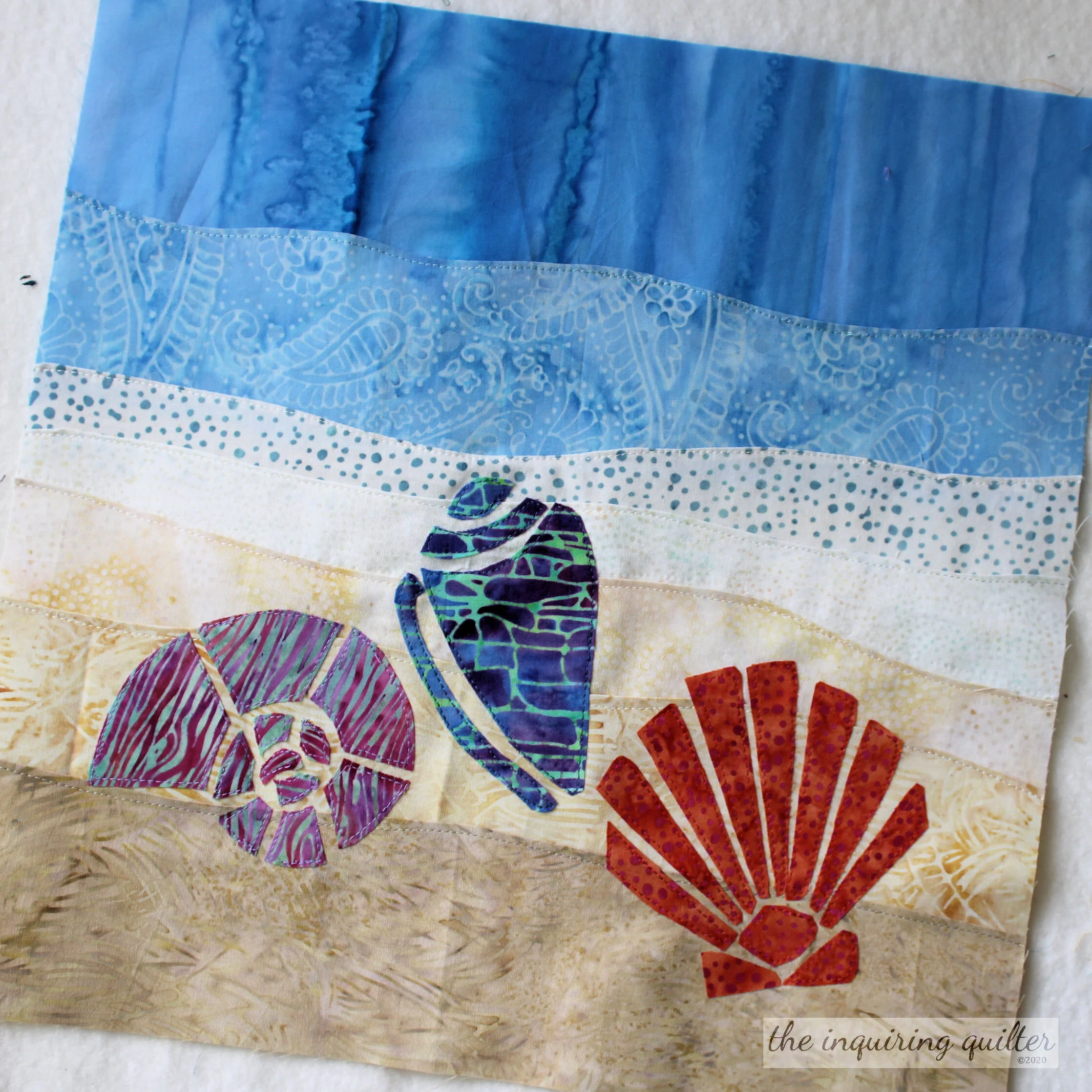 QAL By the Sea - Block 1 Seashells — The Inquiring Quilter