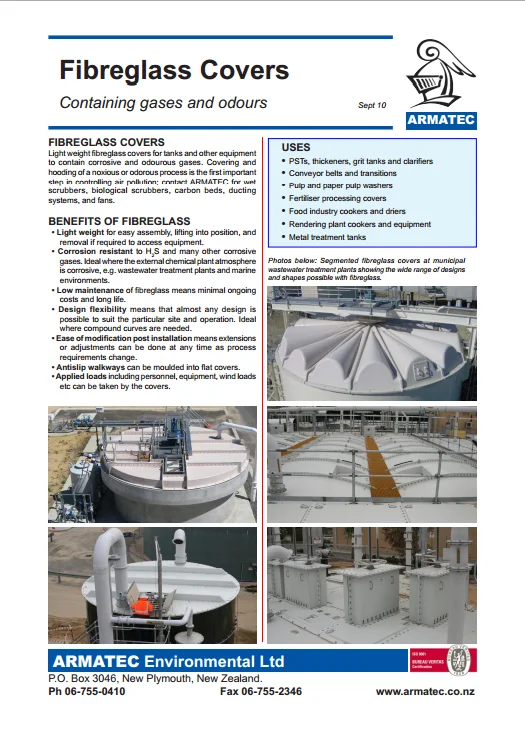 Fibreglass Covers — Armatec Environmental Ltd
