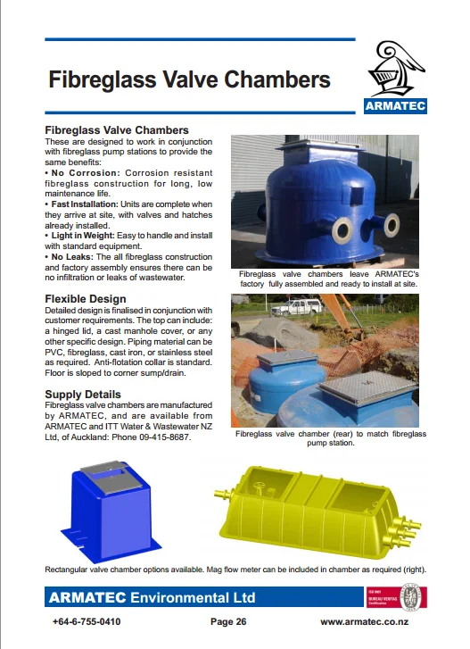 Fibreglass Valve Chambers — Armatec Environmental Ltd
