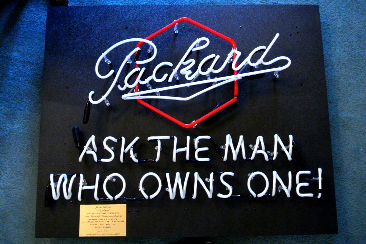 "PACKARD - ASK THE MAN WHO OWNS ONE!" - DEALERSHIP NEON SIGN BY JOHN ...