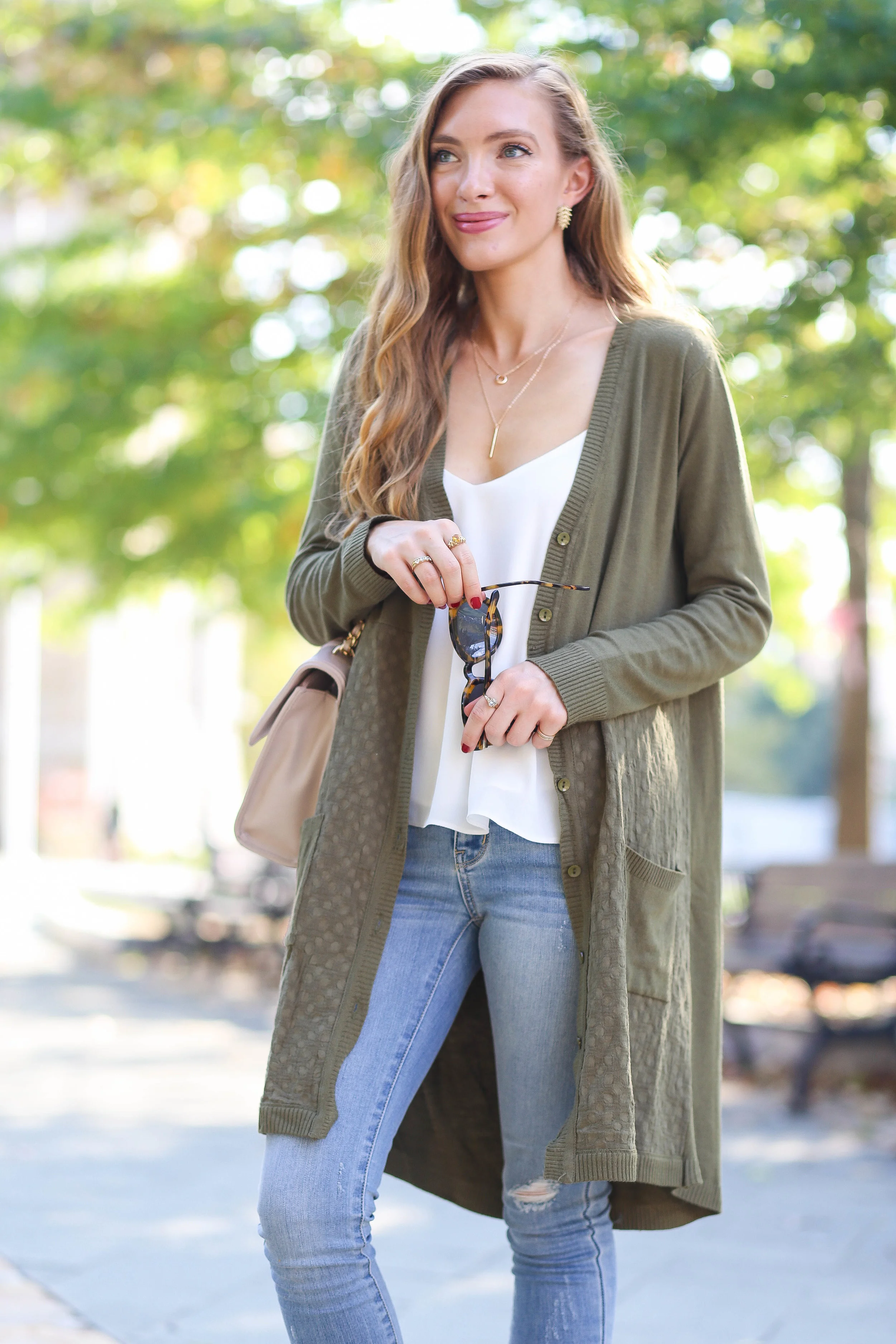 The Olive Green Cardigan — Enchanting Elegance