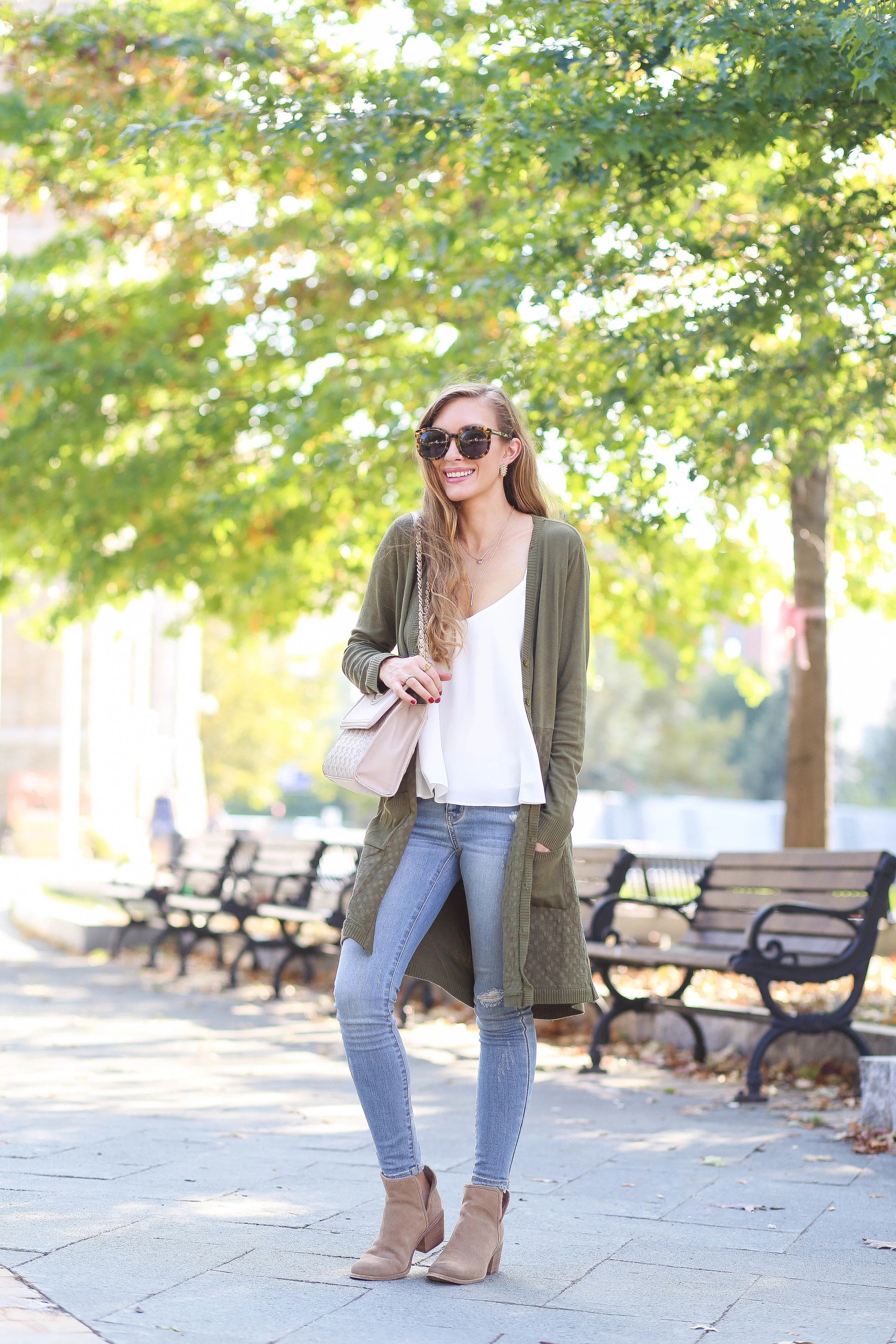 The Olive Green Cardigan — Enchanting Elegance