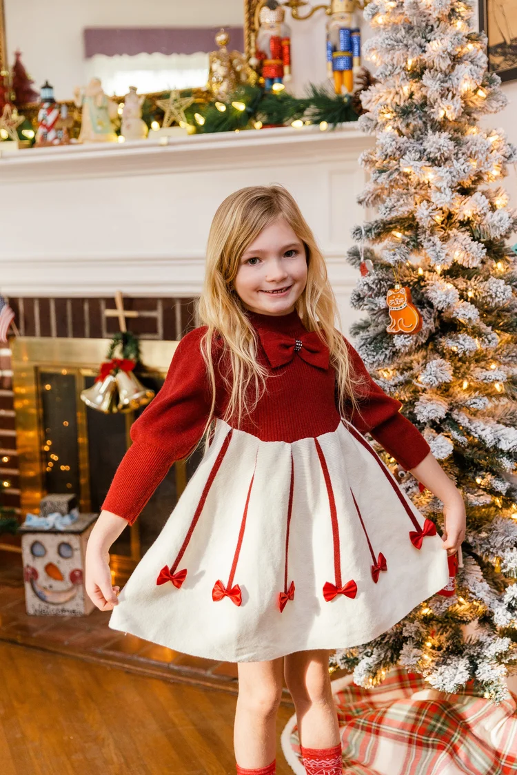 Sweet Red Bow Dress — Enchanting Elegance
