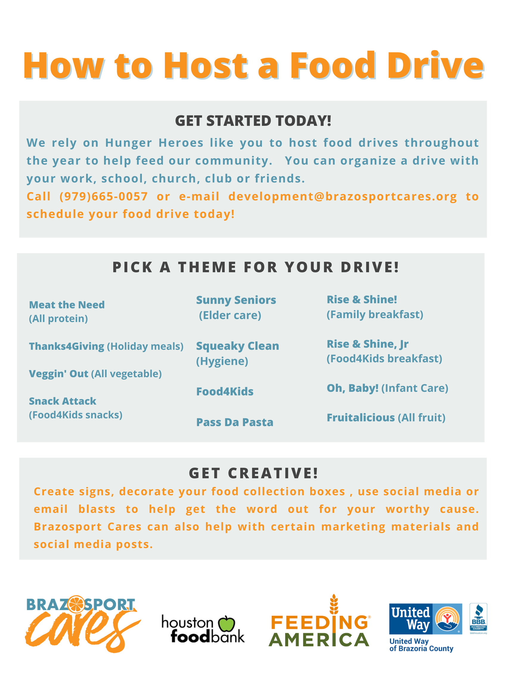 Host a Food Drive — Brazosport Cares