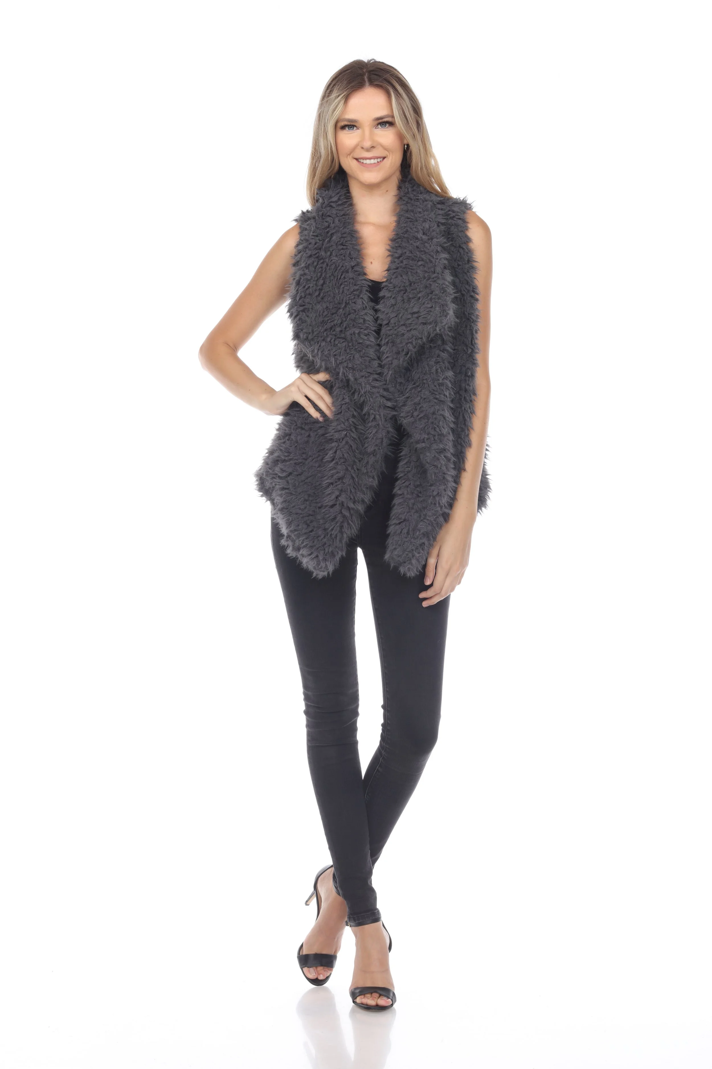 Sophia Faux Long Fur Coat — Rain + Rose On Trend Novelty Sweaters and Tops