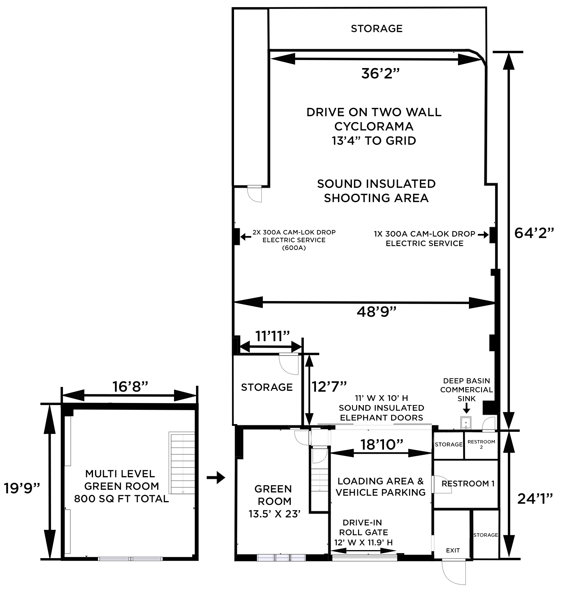 Two-Wall Cyclorama Floorplan | Soundstage, Photo & Film Studios in ...