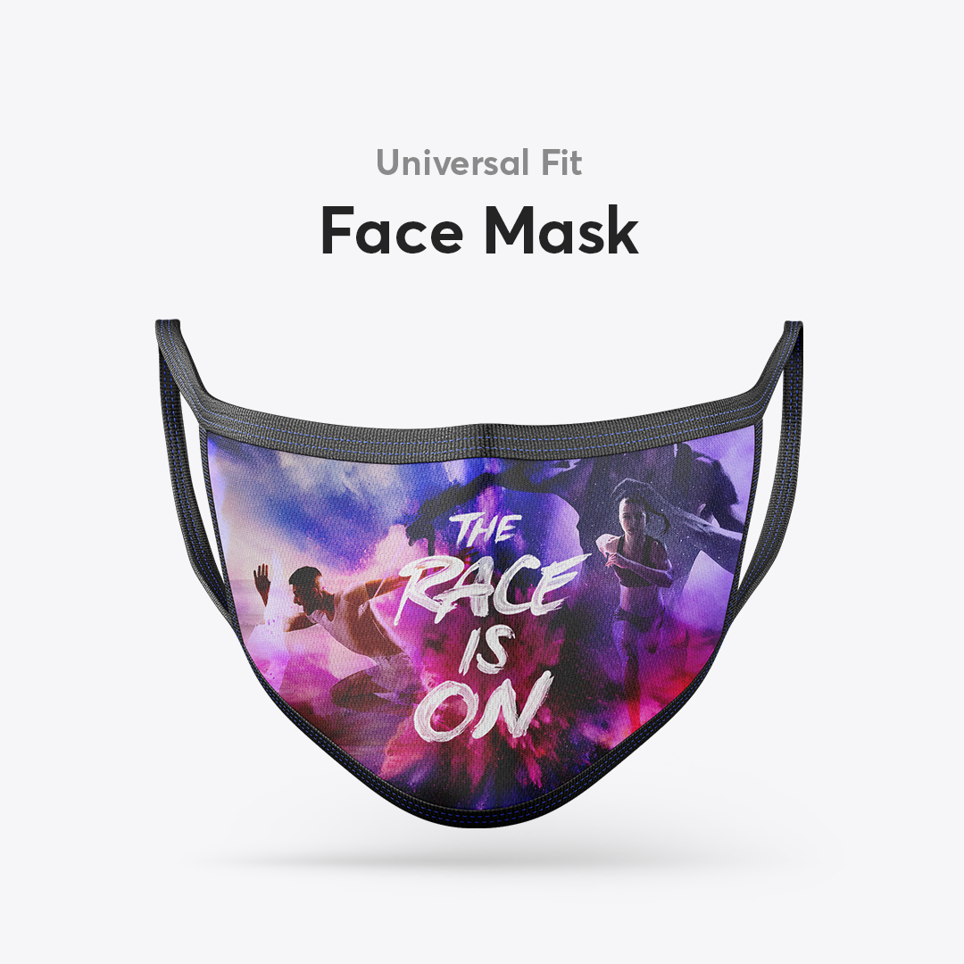 The Race Is On Face Mask | Irving Marathon Running Series, Marathon ...