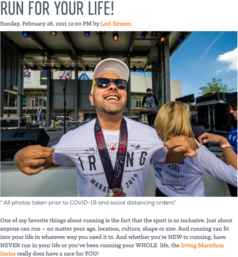 The Irving Marathon Running Series Story | Irving Marathon Running ...