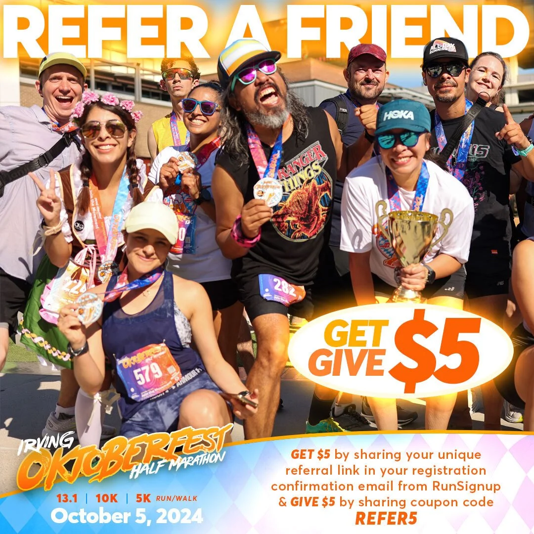 Referral Program | Irving Marathon Running Series, Marathon, Half ...