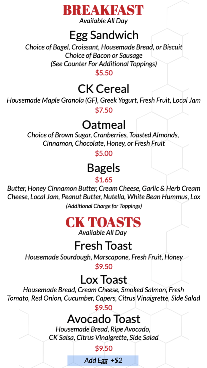 Menu — The Crafted Kup