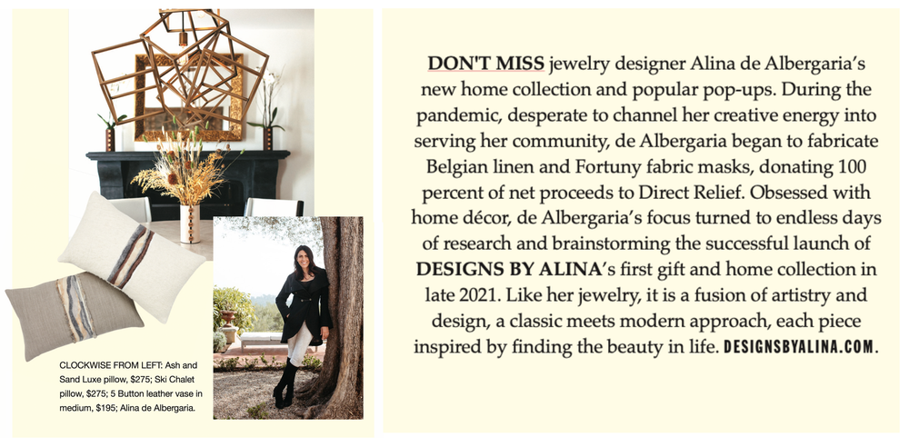Santa Barbara Magazine - Designs by Alina - Press - Alina de Albergaria ...