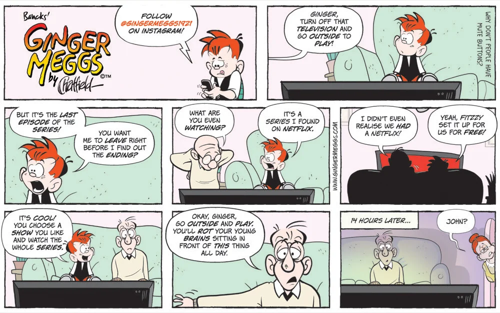 Ginger gets Netflix... for now - New Yorker Cartoonist Jason Chatfield