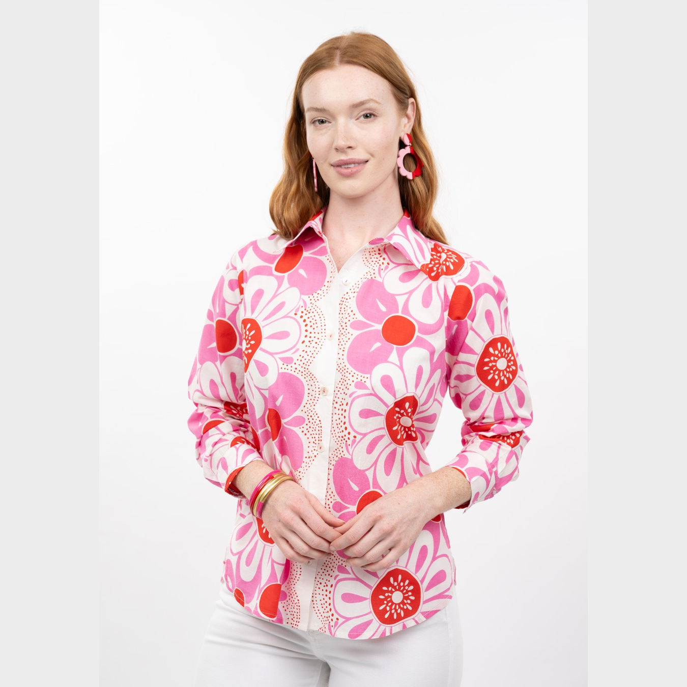 Ivy Jane - pop flower border top - pink — Centro Shoes, Inc.