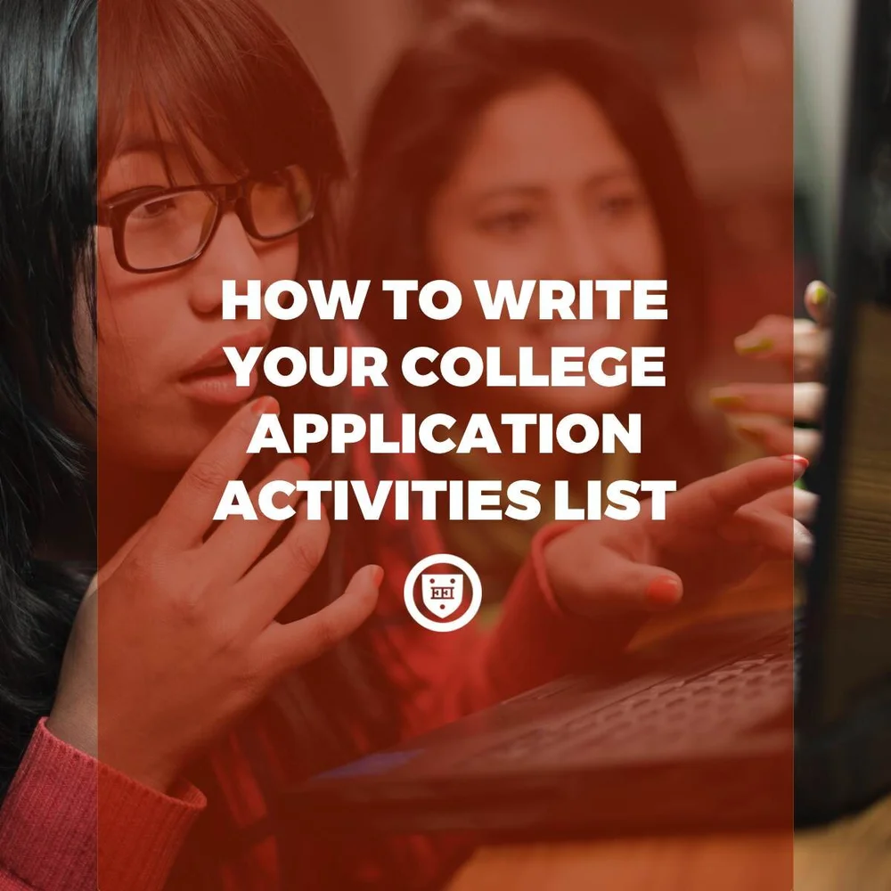 How to Write Your College Application Activities List — Elite ...