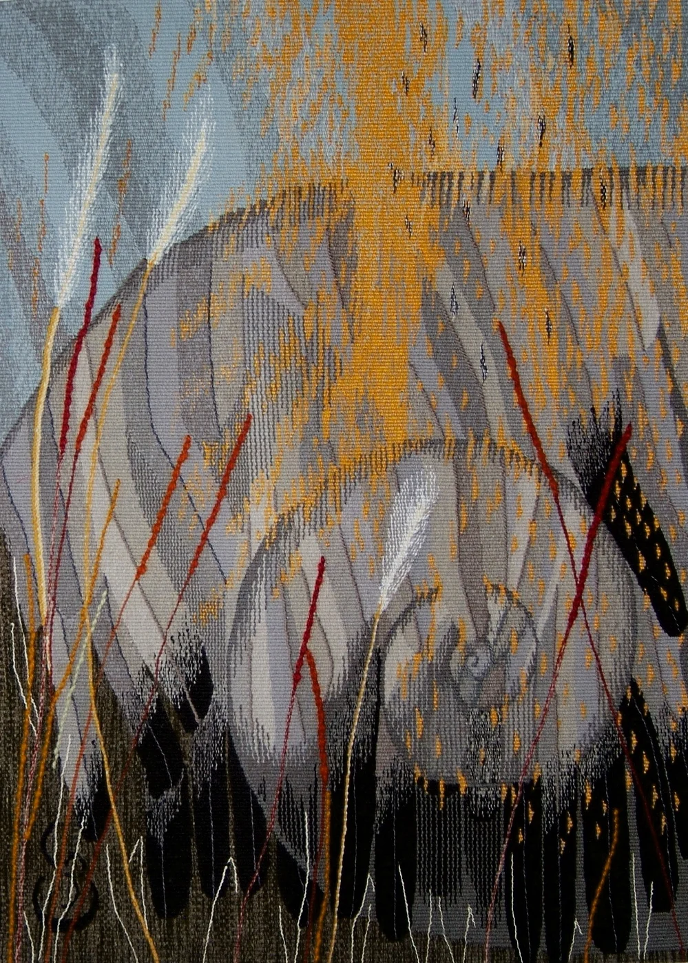 Fossil, Feather, and Light — Elizabeth Buckley Tapestry Artist