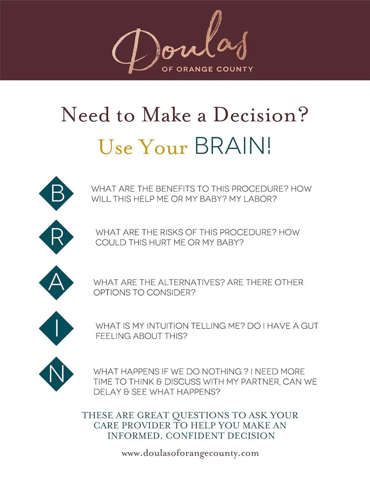 Decision Making & Using Your BRAIN — Orange County Doulas & Newborn ...