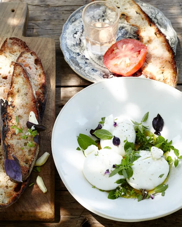 Farm to Table: Buratta with Tomato Garlic Bread — Kitchen Repertoire