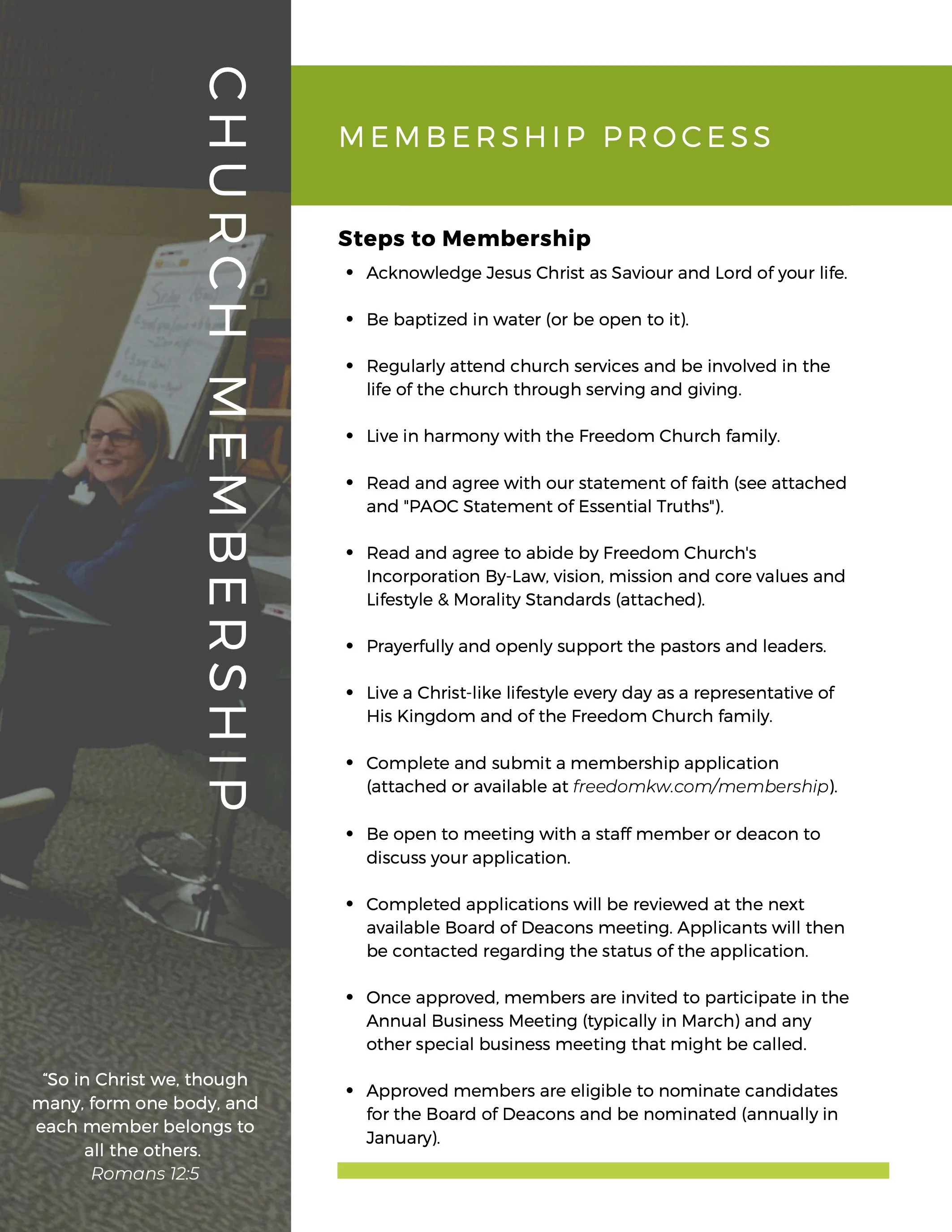 Membership — Freedom in Christ Church