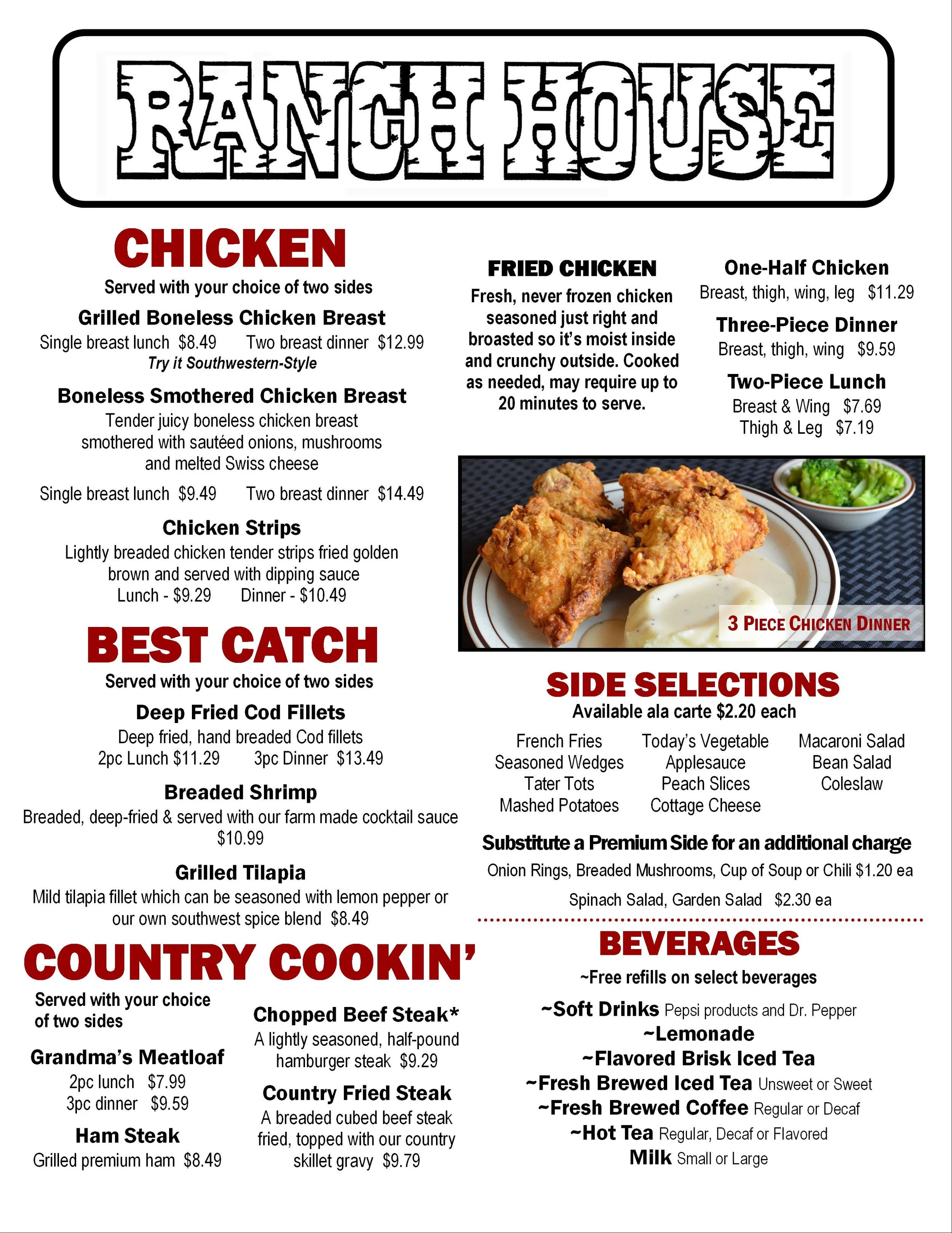 Ranch House Menu Richards Restaurants Ranch House Menu Richards Restaurants