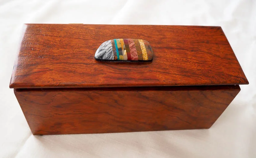 Stone Intarsia on Vintage Wooden Boxes — Mitchell Jewelry Studio