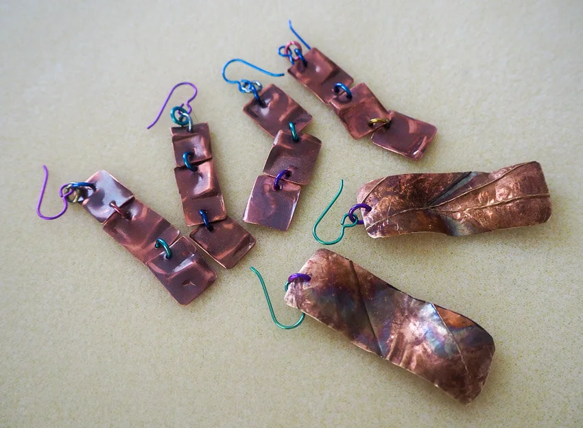 Copper Formed Earrings — Mitchell Jewelry Studio