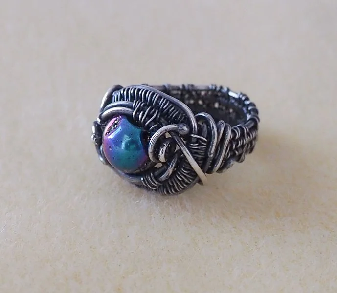 Wire Woven Lapis and Copper Necklace — Mitchell Jewelry Studio