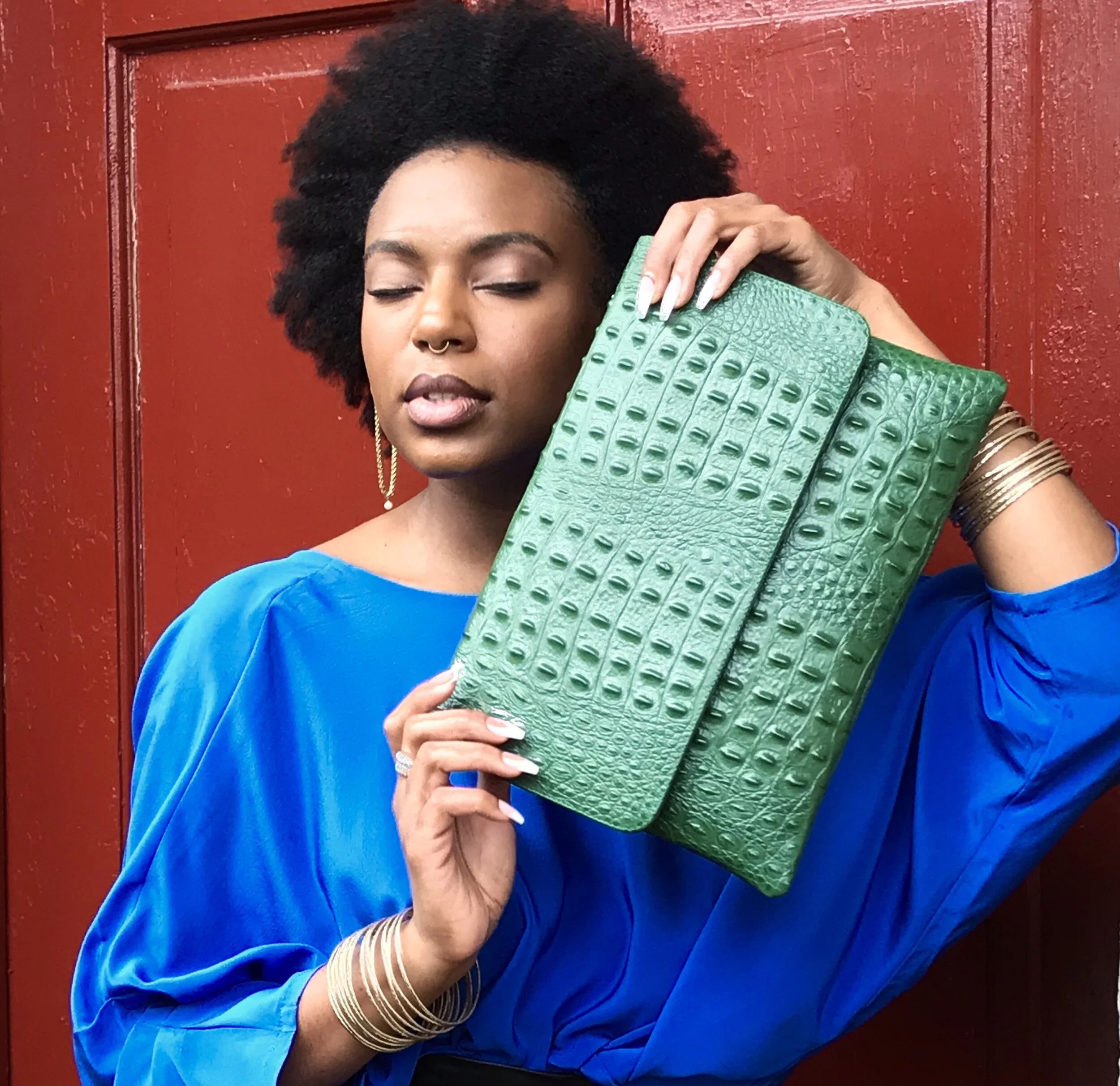 Women's Leather Clutch KD Genuine Leather Designer Handbag Detachable ...