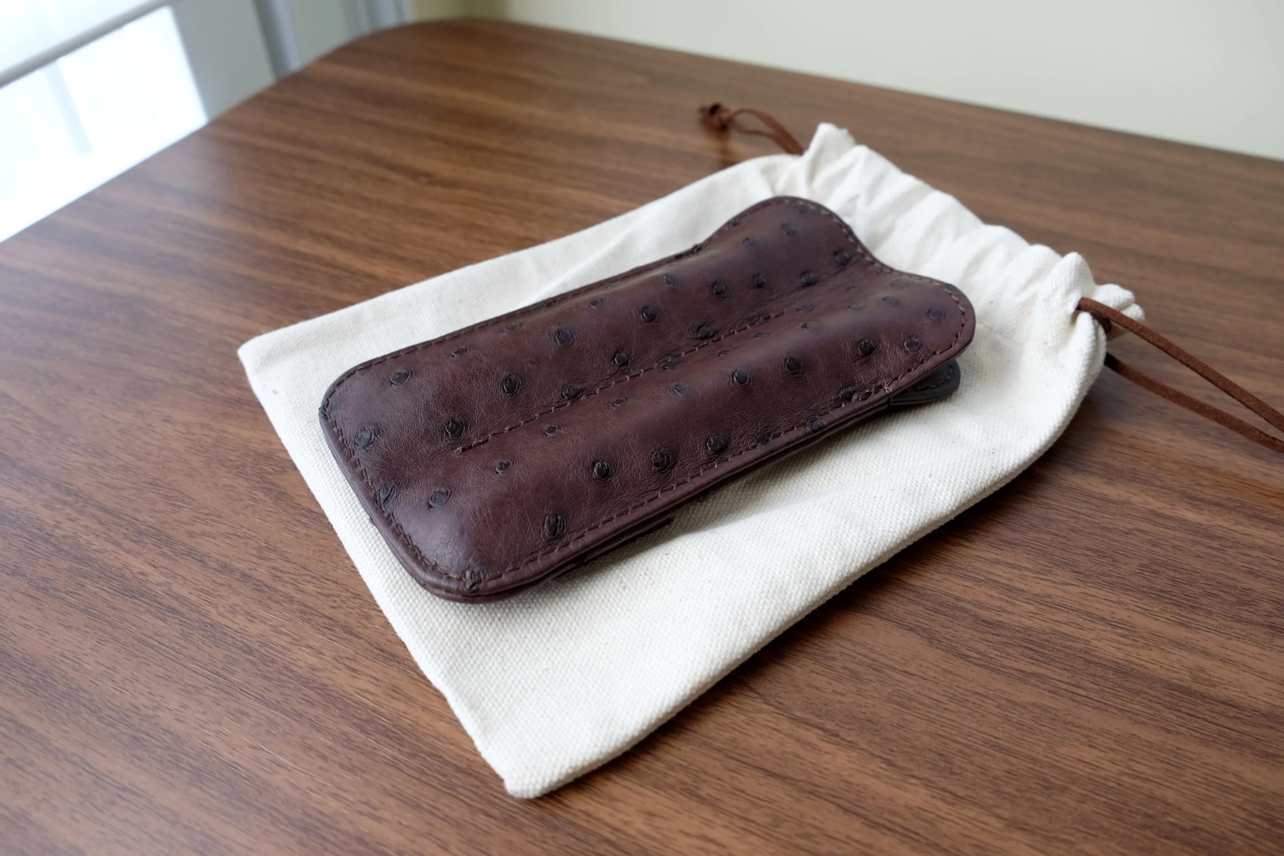 Tom Barrington Leather Goods Two-Pen Sleeve — The Gentleman Stationer