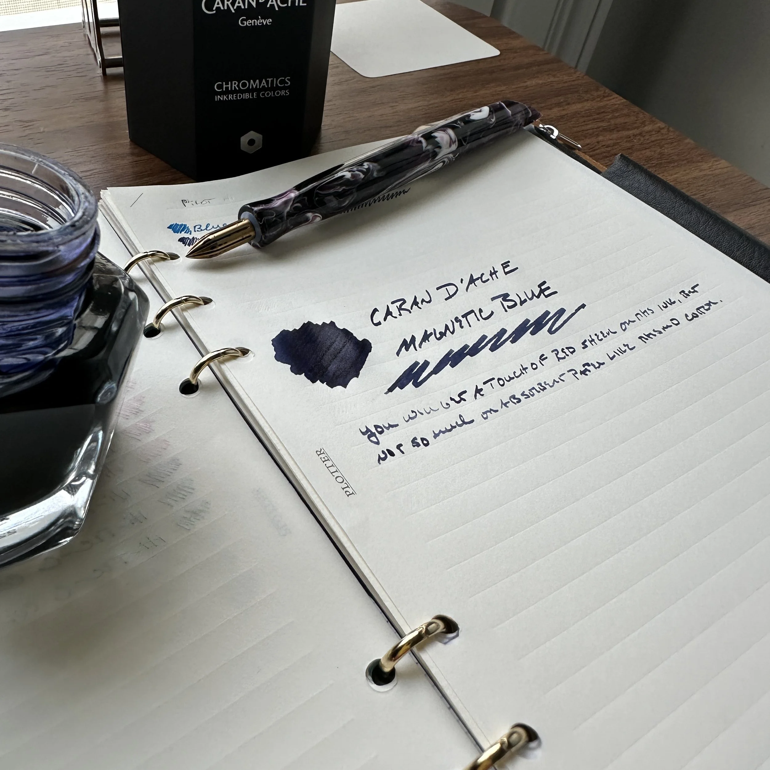 Ink Review: Caran d'Ache Magnetic Blue as a Classic Blue-Black — The ...