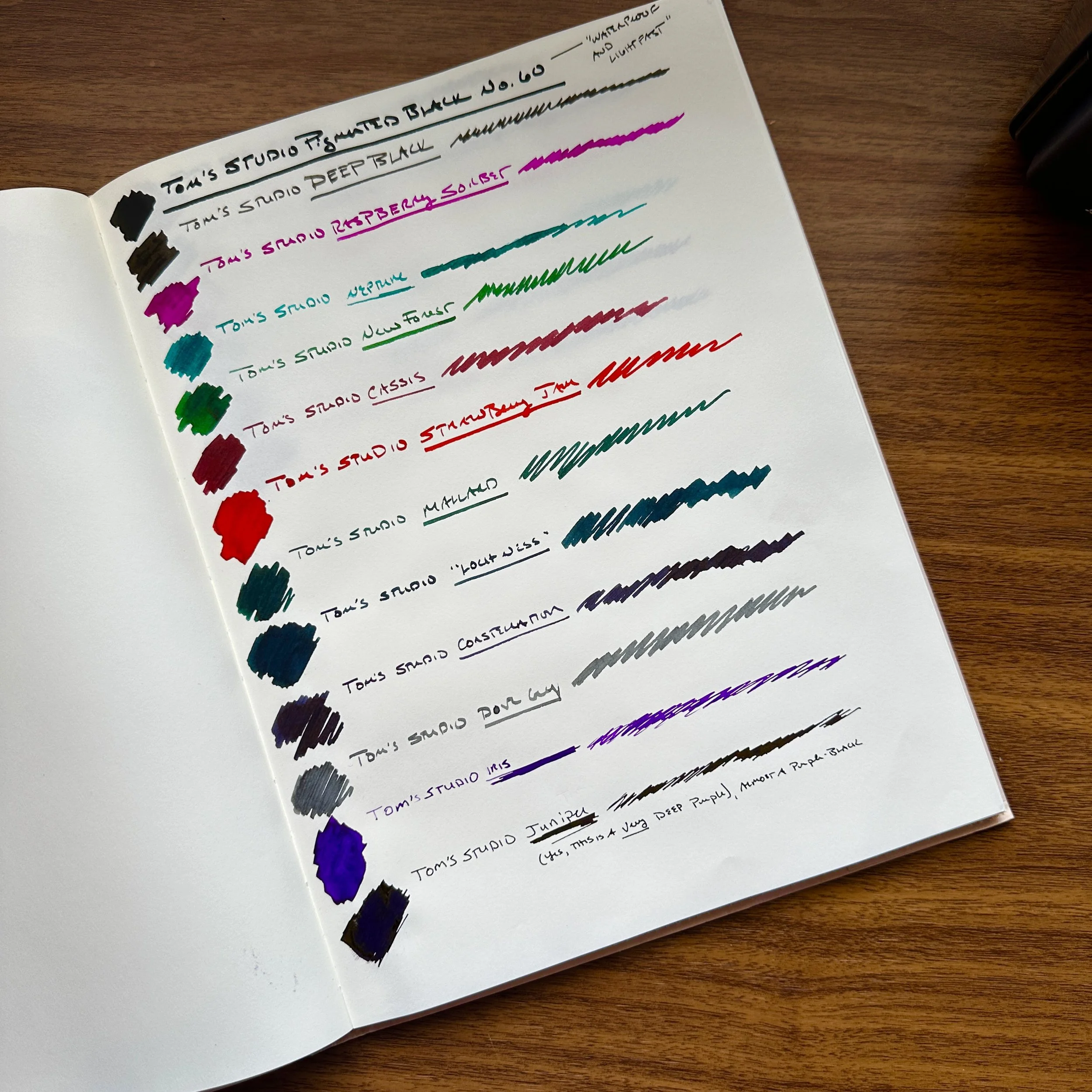 Testing an Entire Ink Line: The Tom's Studio Bottled Fountain Pen Inks ...